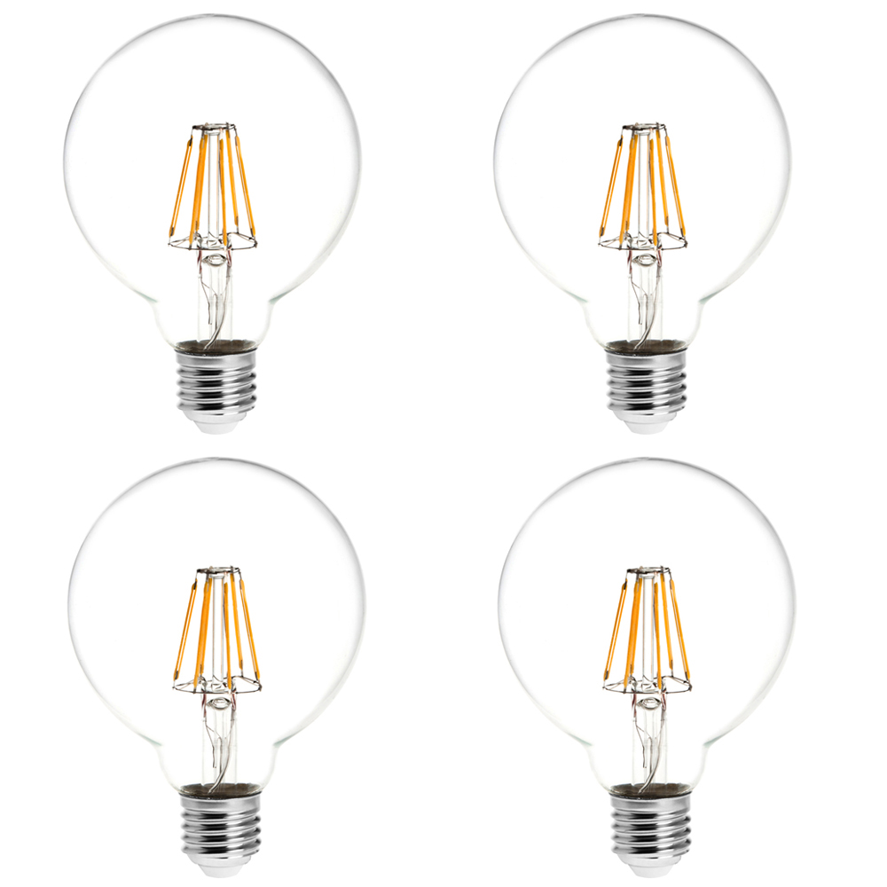 G30 E26/E27 6W LED Vintage Antique Filament Light Bulb, 60W Equivalent ...